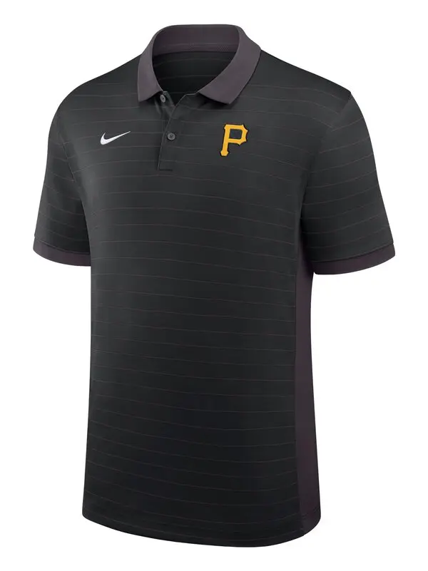 Nike Pittsburgh Pirates Authentic Collection Striped Victory Dri-fit Mlb Polo - Black