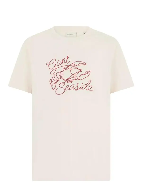 Gant Lobster-embroidered T-shirt - Neutrals