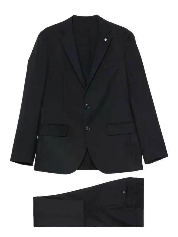 LUIGI BIANCHI MANTOVA Single-breasted Notched-lapels Suit - Blue