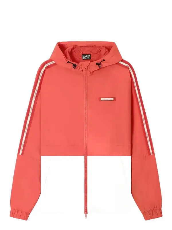 EA7 Colour-block Logo-tape Jacket - Red