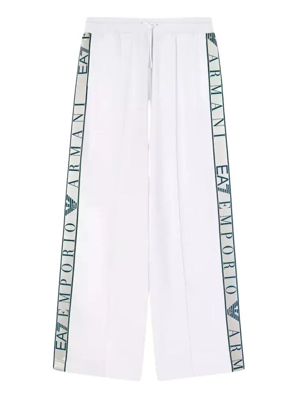EA7 Logo Tape Track Pants - White