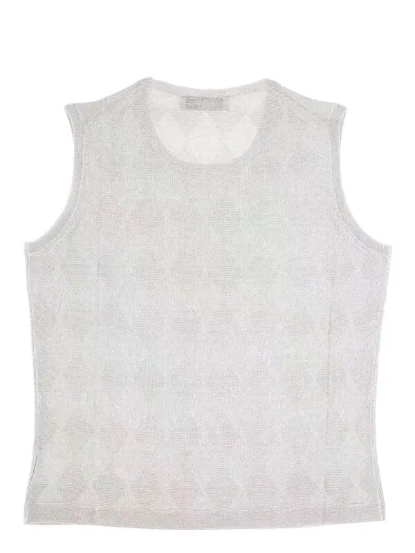 GRAN SASSO Sleeveless Jacquard Tank Top - Neutrals