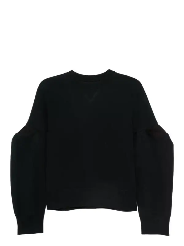 Sacai Puff Sleeve Crew Neck Sweater - Black