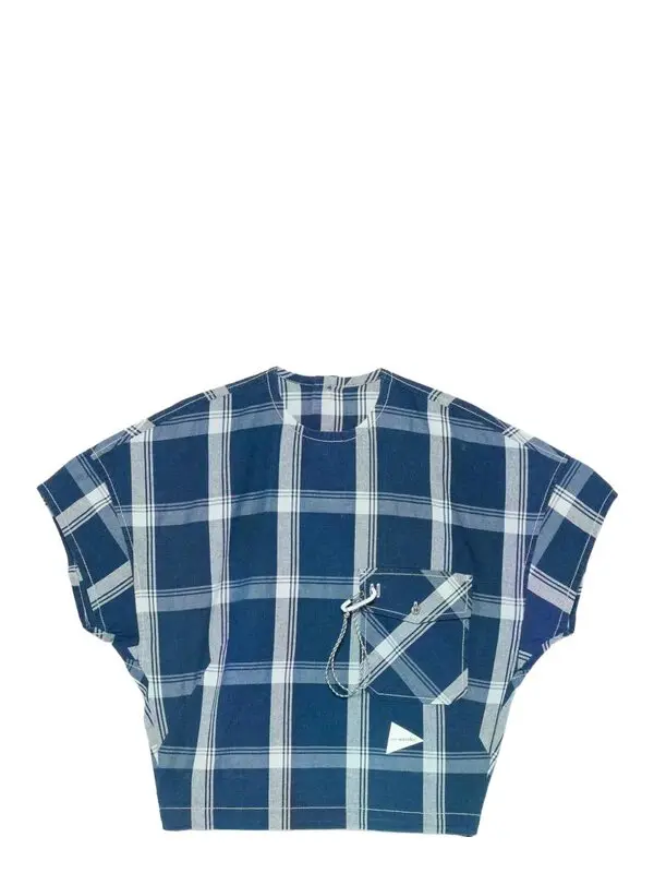 AND WANDER Check Print Blouse - Blue