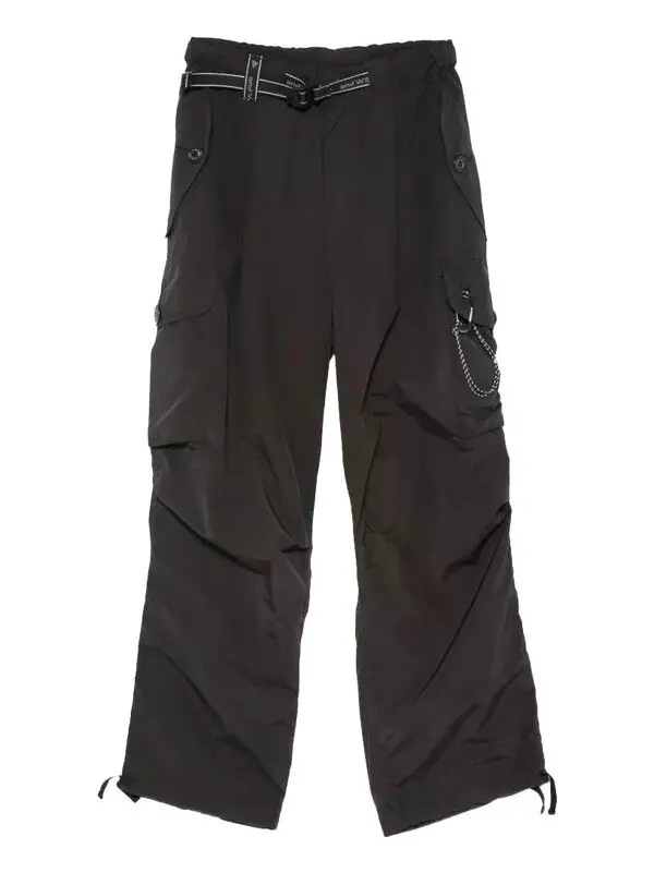 AND WANDER Belted Cargo Trousers - Black
