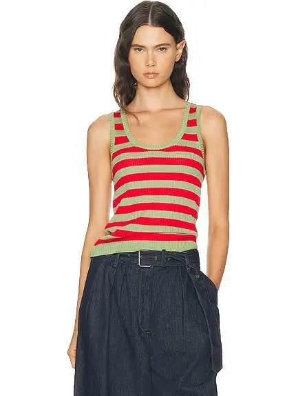 Dries Van Noten Tova Striped Knit Tank Top - Mint