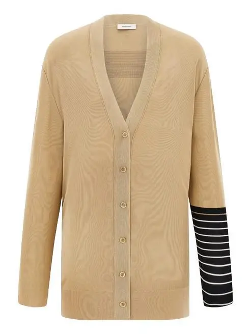 FERRAGAMO Viscose V-neck Cardigan - Black