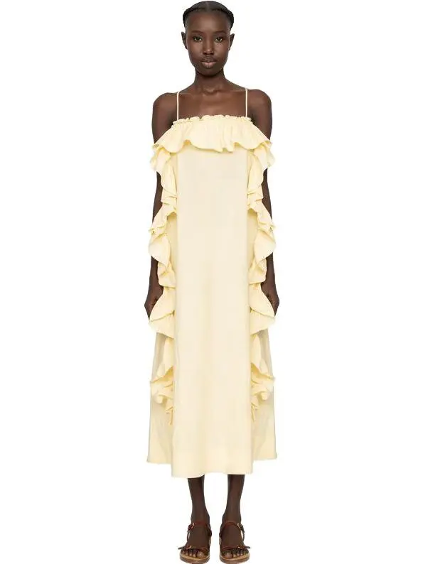 Sea Lisette Dress With Ruffle Detailing - Yellow