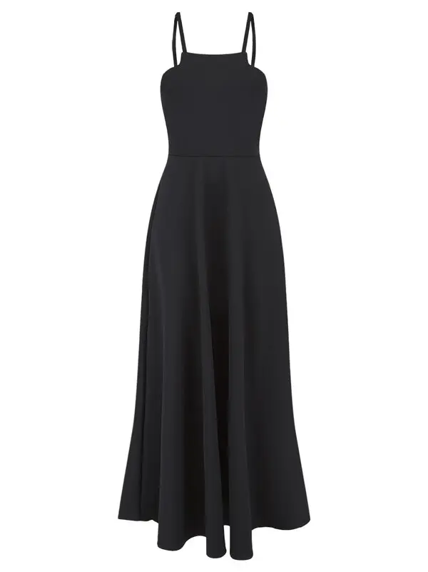 CELESTINE & MAE Navi Strappy Square Neck Midi Dress - Black