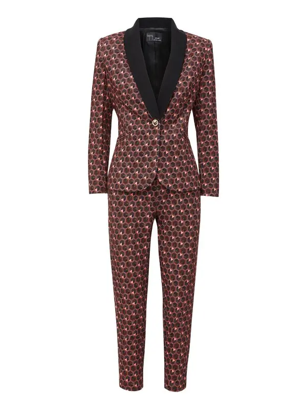 LAYO G Stretch Patterned Suit Set - Rose Gold