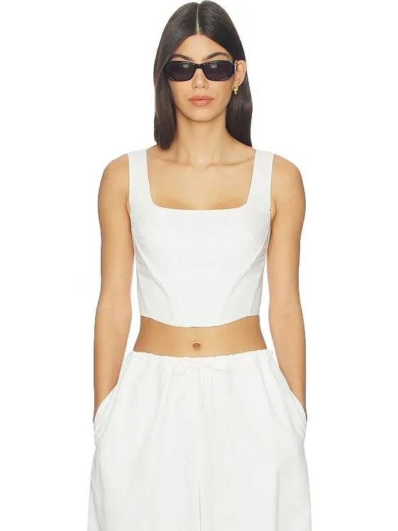 Simkhai Clio Cotton Bustier Top - White