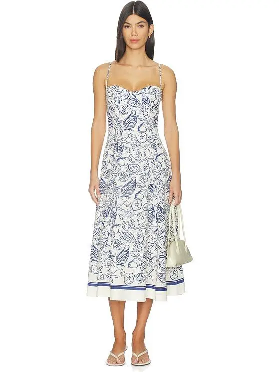 Simkhai Analise Bustier Midi Dress - Blueberry