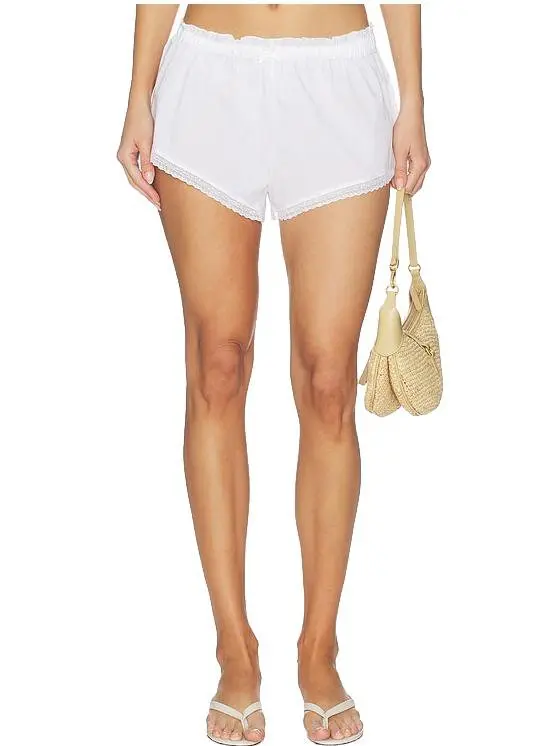 SKIMS Garment Washed Poplin Shorts - Snow