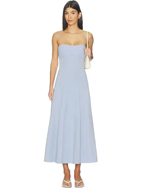 ST. AGNI Everyday Cotton Pleat Dress - Sky