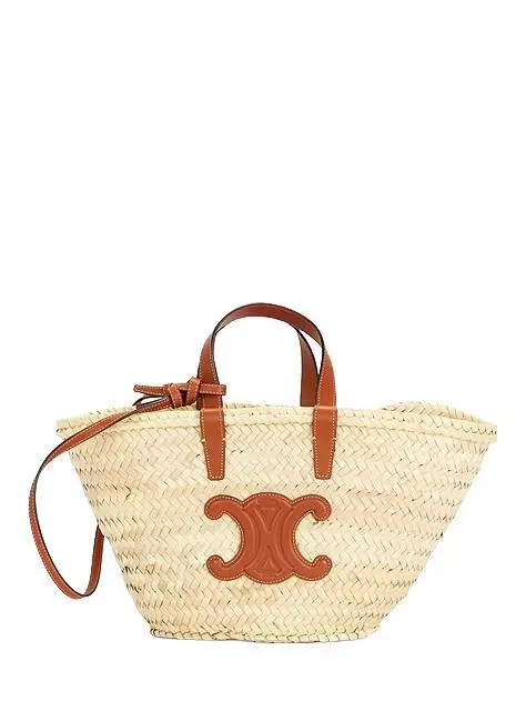 FWRD RENEW Celine Raffia Triomphe Panier Bucket Bag - Neutral