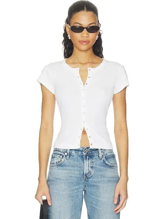 Citizens Of Humanity Tabi Short Sleeve Cardigan - White