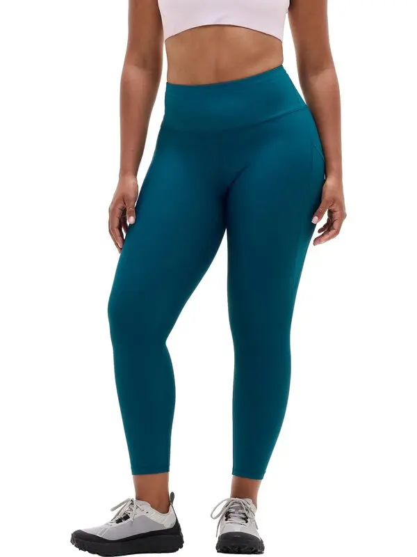 Athleta Interval Stash High Rise 7/8 Legging - Coastal Teal
