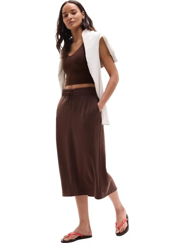 Athleta Seasoft Midi Skirt - Woodland