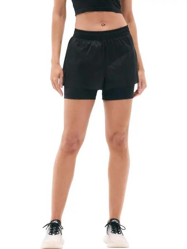Athleta Fast Route Hybrid Run Shorts - Black