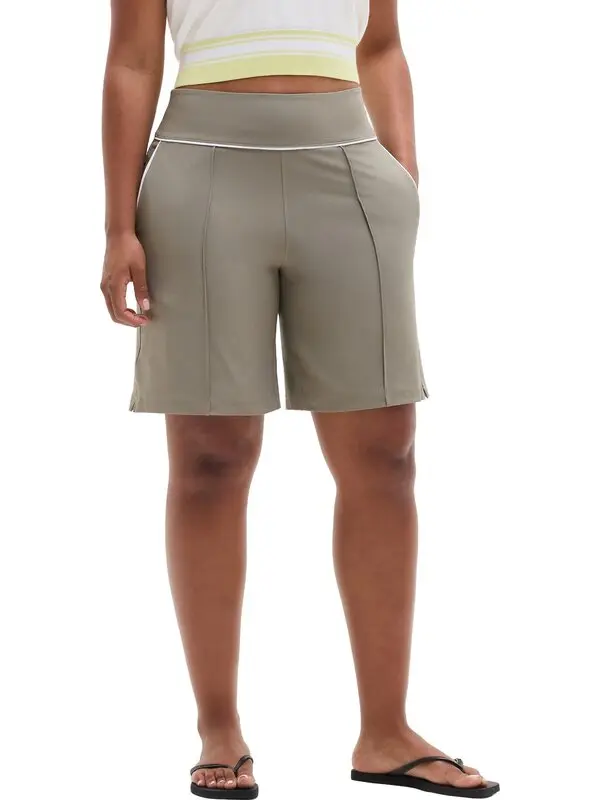 Athleta Tee Time Bermuda 9" High-rise Shorts - Willow/bright White