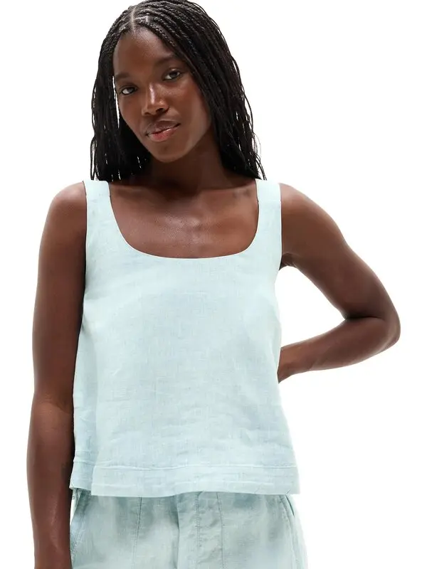 Athleta Linen Retreat Tank - Sky