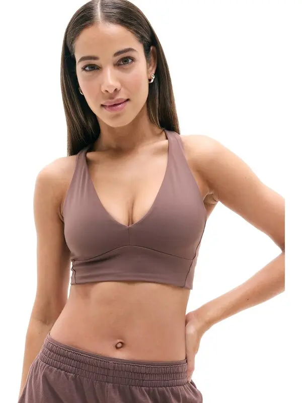Athleta Transcend Longline Bra A-c - Driftwood