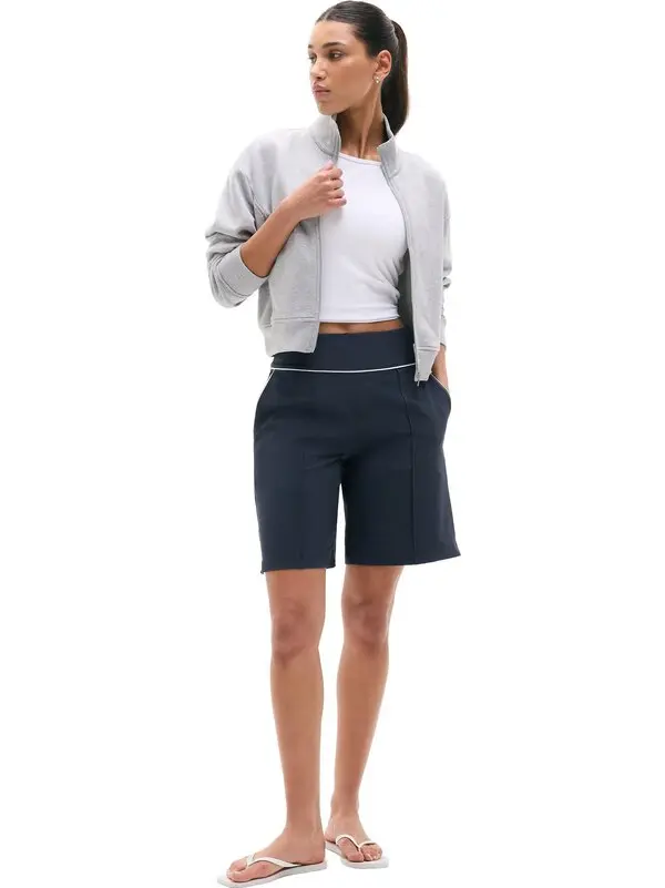 Athleta Tee Time Bermuda 9" Shorts - Eclipse/white