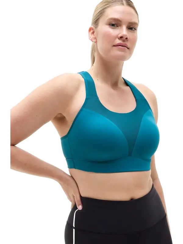 Athleta Speed Run High Support Sports Bra - Coastal Teal