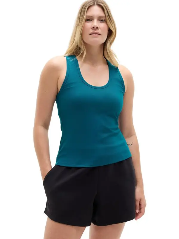 Athleta Signature Rib Scoop Tank - Coastal Teal