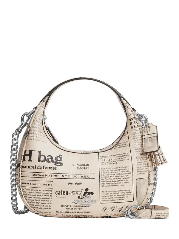COACH OUTLET Crossbody Bag With Newspaper Print - Silver/chalk
