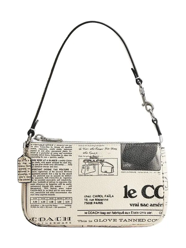 COACH OUTLET Coach Nolita 19 With Newspaper Print - Silver/chalk