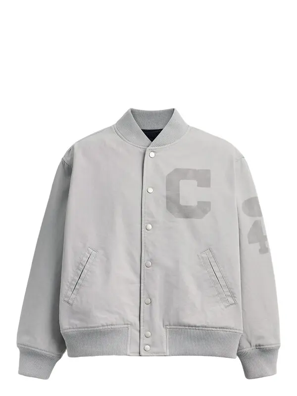 COACH OUTLET Coach Canvas Varsity Jacket - Light Grey