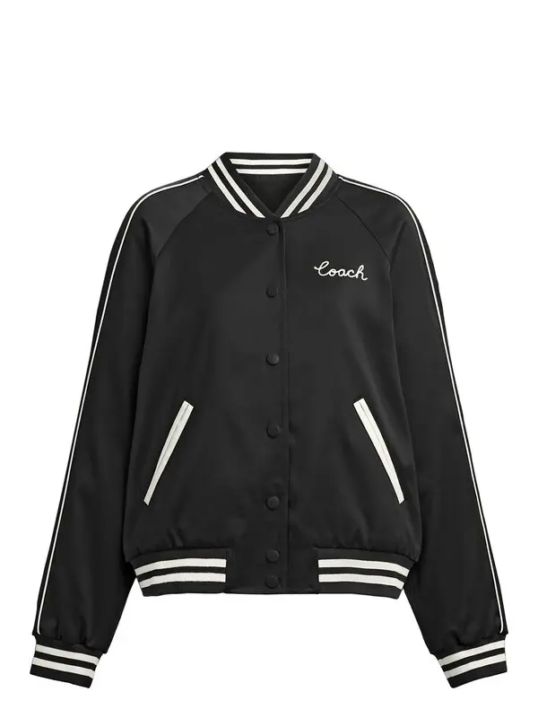 COACH OUTLET Coach Reversible Signature Souvenir Varsity Jacket - Black