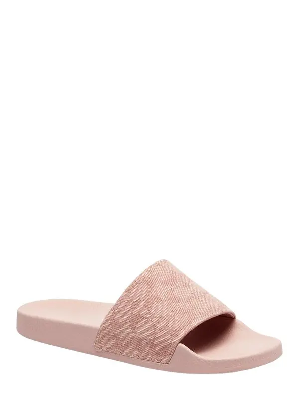 COACH OUTLET Coach Signature Jacquard Canvas Sport Slide - Carnation