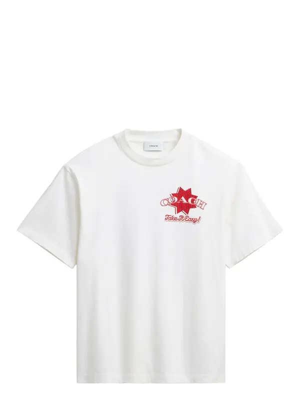COACH OUTLET Coach Organic Cotton Pizza Graphic Relaxed Fit T-shirt - Vintage Ivory