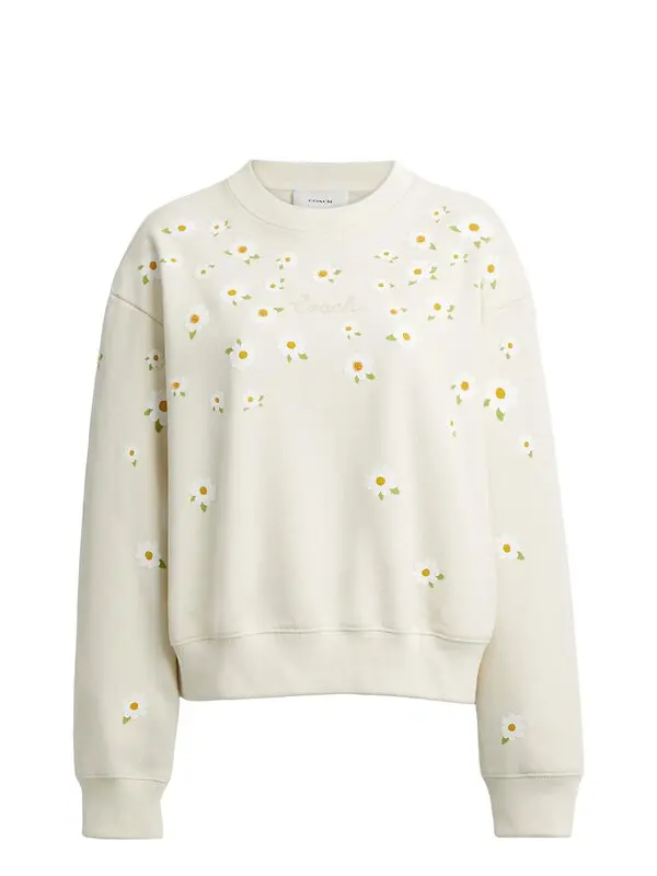 COACH OUTLET Coach Floral Crewneck Sweatshirt - Cream