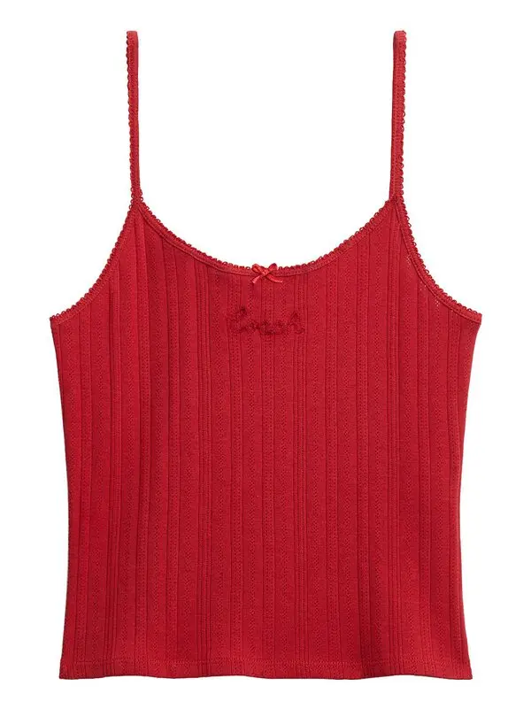 COACH OUTLET Coach Pointelle Knit Tank - Scarlet