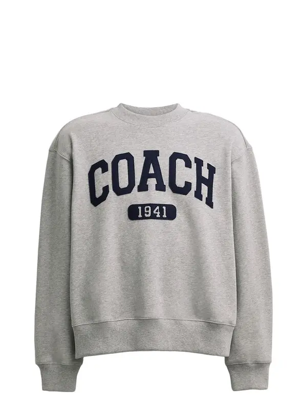 COACH OUTLET Coach Boyfriend Crewneck Sweatshirt - Heather Grey