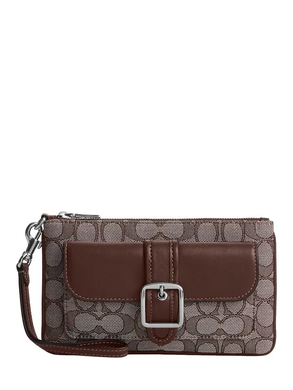 COACH OUTLET Ashton Wristlet In Signature Jacquard - Silver/oak/maple