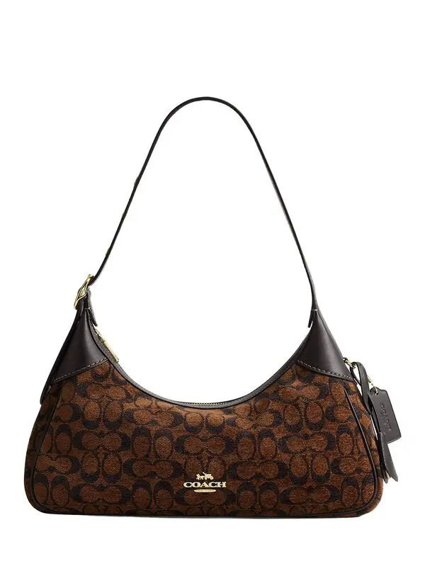 COACH OUTLET Signature Chenille Shoulder Bag - Gold/truffle
