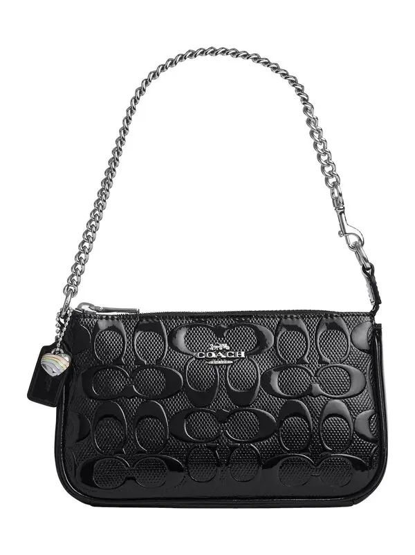 COACH OUTLET Coach Nolita 19 Signature Leather Clutch With Heart Charm - Silver/black