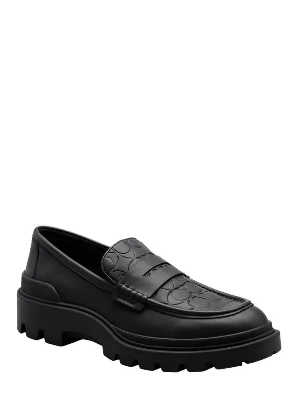 COACH OUTLET Signature Print Loafer Shoes - Black