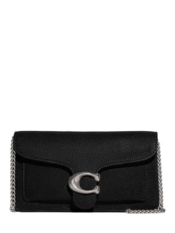 COACH OUTLET Coach Tabby Chain Clutch In Polished Pebble Leather - Silver/black