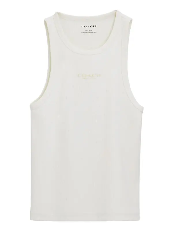 COACH OUTLET Coach New York Ribbed Tank Top - White