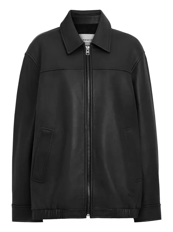 COACH OUTLET Oversized Leather Jacket - Black