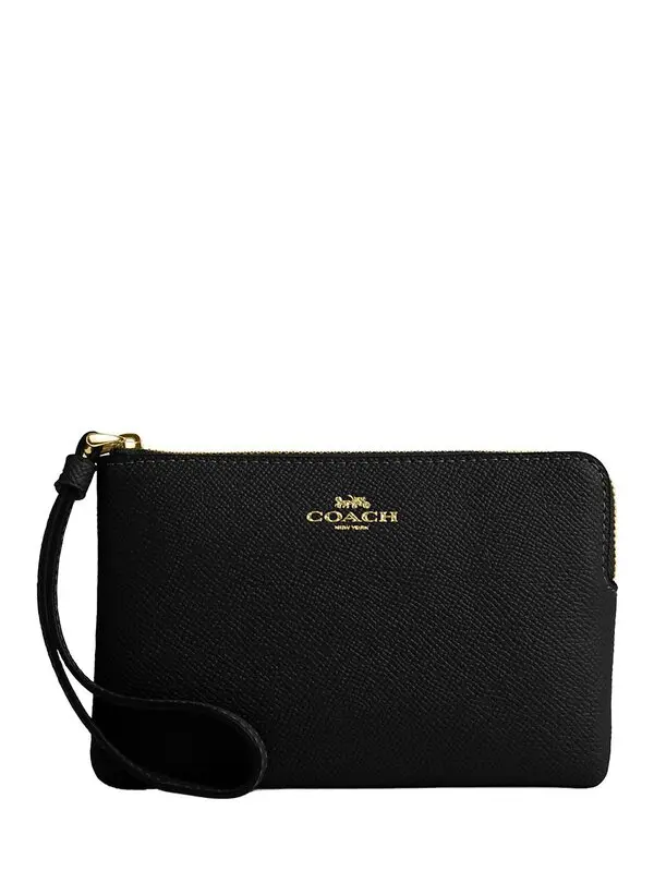 COACH OUTLET Coach Corner Zip Wristlet - Gold/black