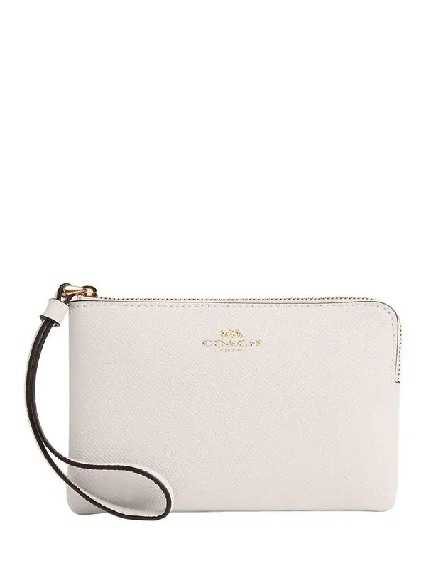 COACH OUTLET Coach Corner Zip Wristlet - Gold/chalk