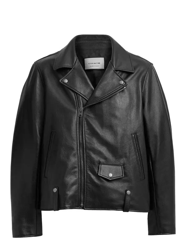 COACH OUTLET Coach Leather Moto Jacket - Black