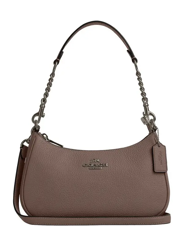 COACH OUTLET Teri Shoulder Bag In Refined Pebble Leather - Gunmetal/dark Stone