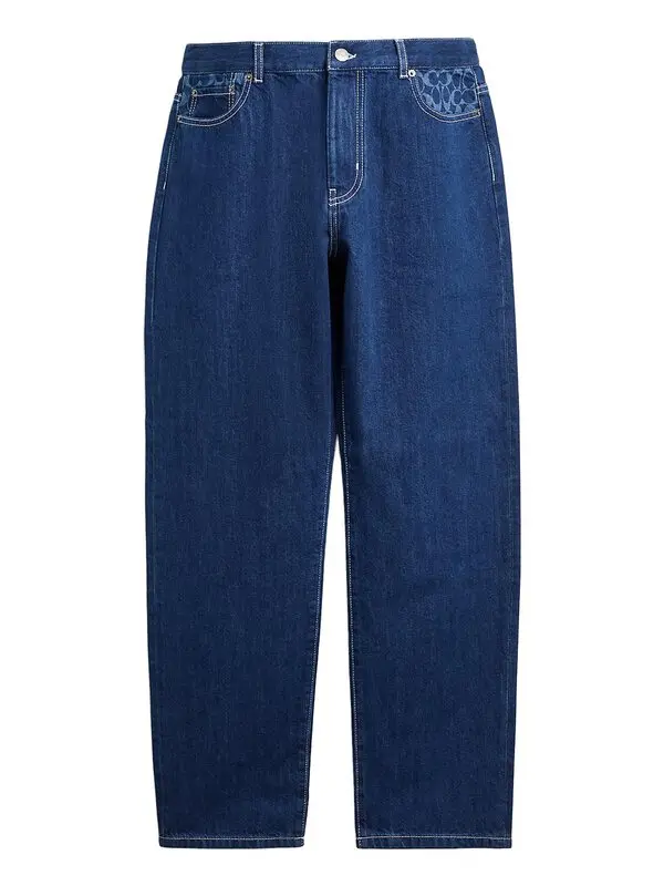 COACH OUTLET Straight Fit Denim Jeans - Dark Wash